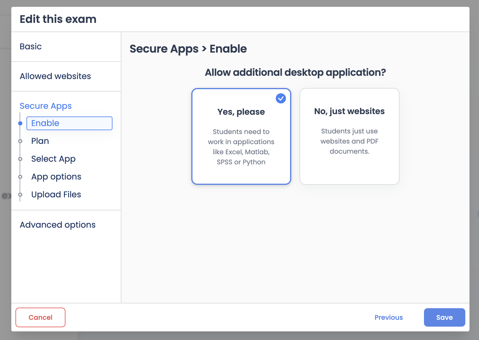 Planning an exam with desktop applications – Schoolyear help center